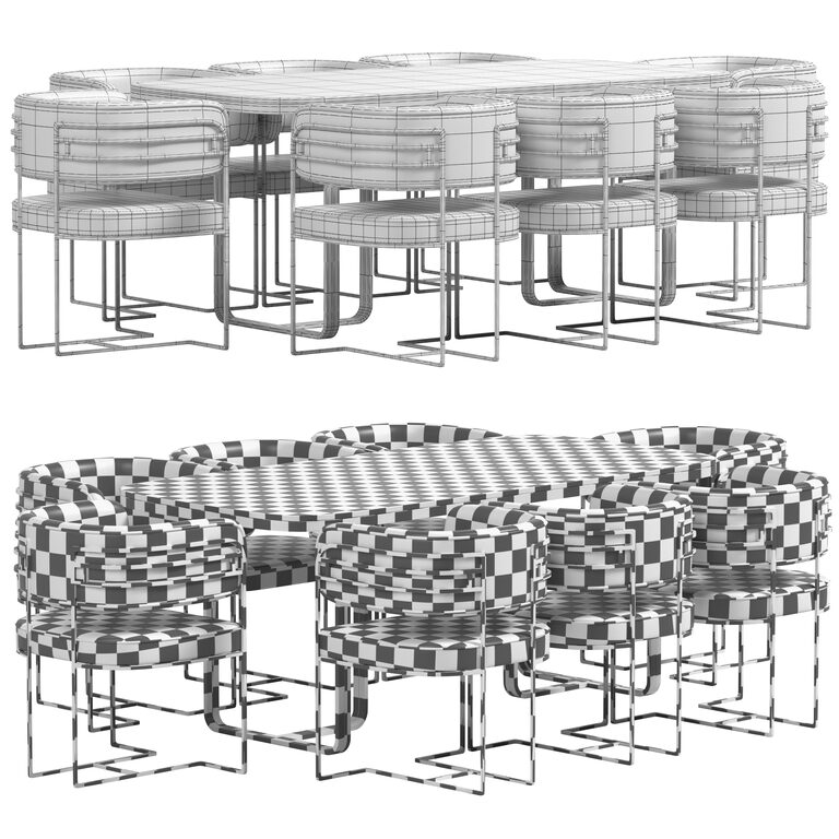 Casa Padrino luxury dining table and chair (394155) 3D model - Download ...