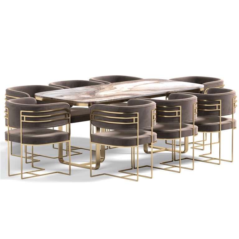 Casa Padrino luxury dining table and chair (394155) 3D model - Download ...