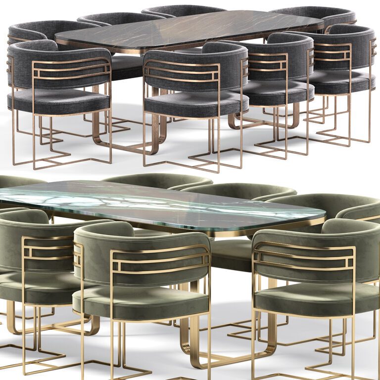 Casa Padrino luxury dining table and chair (394155) 3D model - Download ...