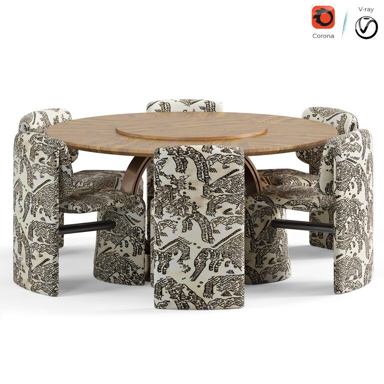 AVANT GARDE chair AND BLUE MOON dining table (394193) 3D model ...