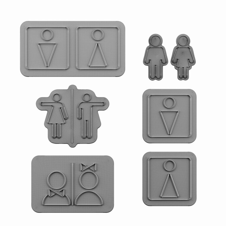 Restroom Toilet WC Neon Signs (394473) 3D model - Download 3D model ...