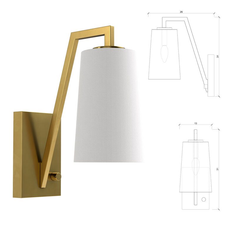 Avon 1 wall light (394620) 3D model - Download 3D model Avon 1 wall ...