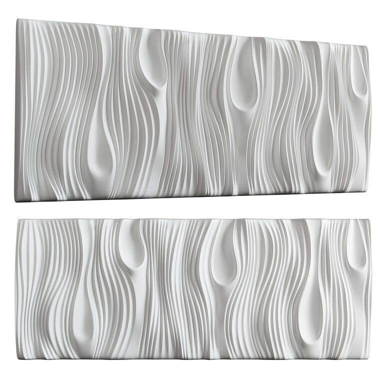 Wave decorative wall 01 (394621) 3D model - Download 3D model Wave ...