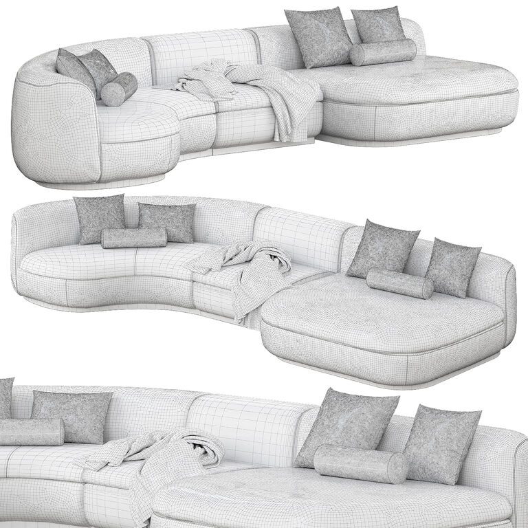 Baxter Piaf Sofa Set 4 (394820) 3D model - Download 3D model Baxter ...