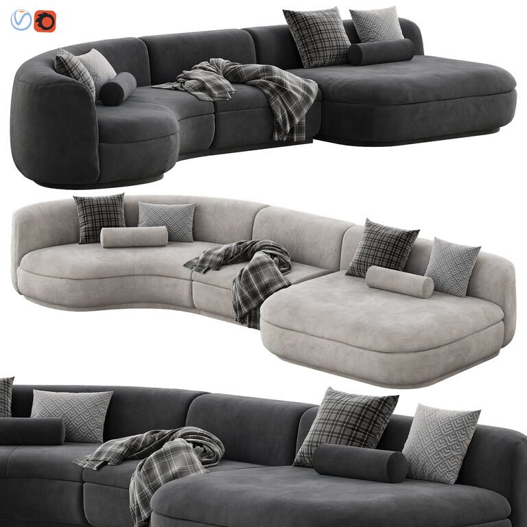 Baxter Piaf Sofa Set 4 (394820) 3D model - Download 3D model Baxter ...