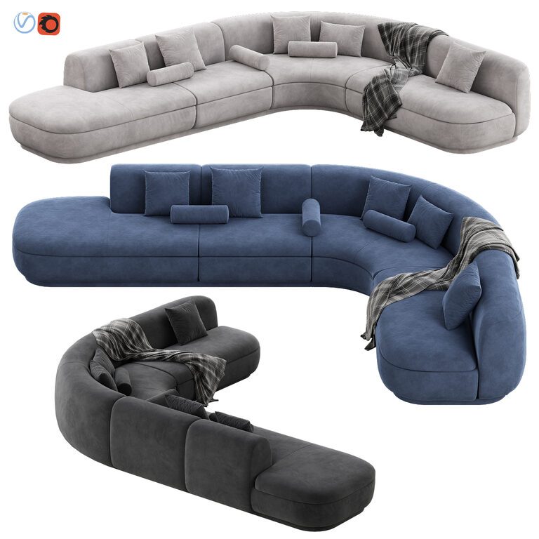 Baxter Piaf Sofa Set 4 (394826) 3D model - Download 3D model Baxter ...