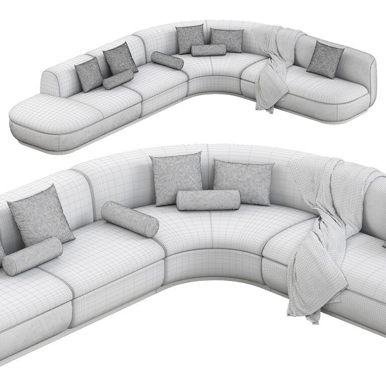 Baxter Piaf Sofa Set 4 (394826) 3D model - Download 3D model Baxter ...