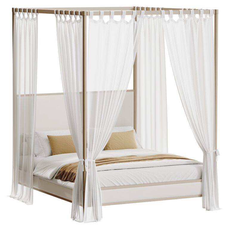 Francois fabric canopy bed (394846) 3D model - Download 3D model ...