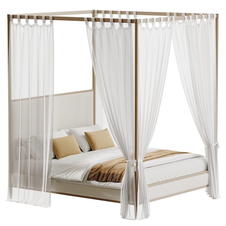Francois fabric canopy bed (394846) 3D model - Download 3D model ...