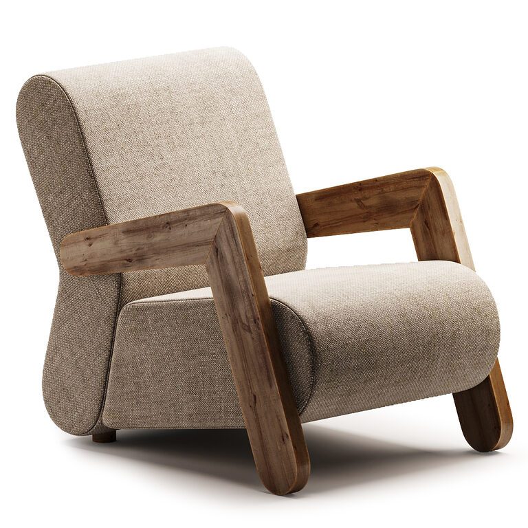 Brown Faux Modern Arm Chair (394937) 3D model - Download 3D model Brown ...
