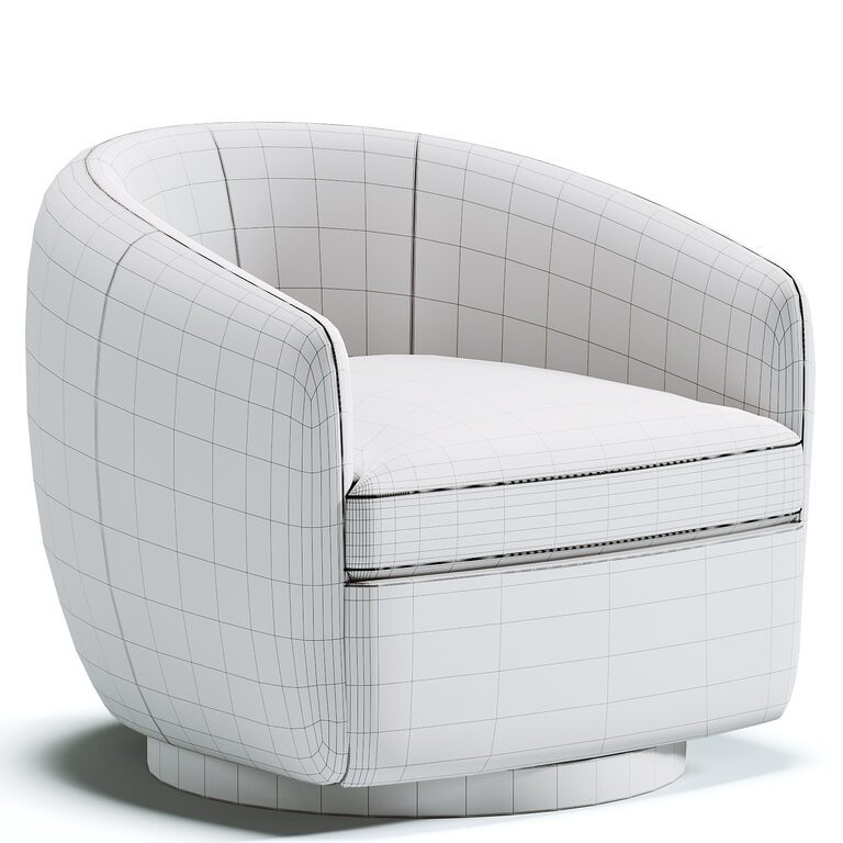 Marcy Upholstered Swivel Barrel armchair (394942) 3D model - Download ...
