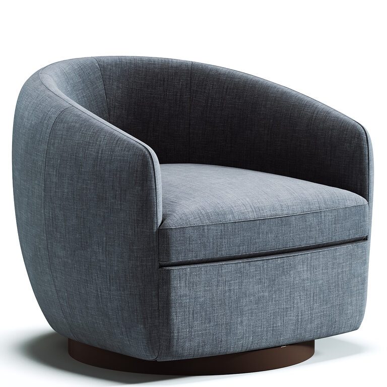 Marcy Upholstered Swivel Barrel armchair (394942) 3D model - Download ...