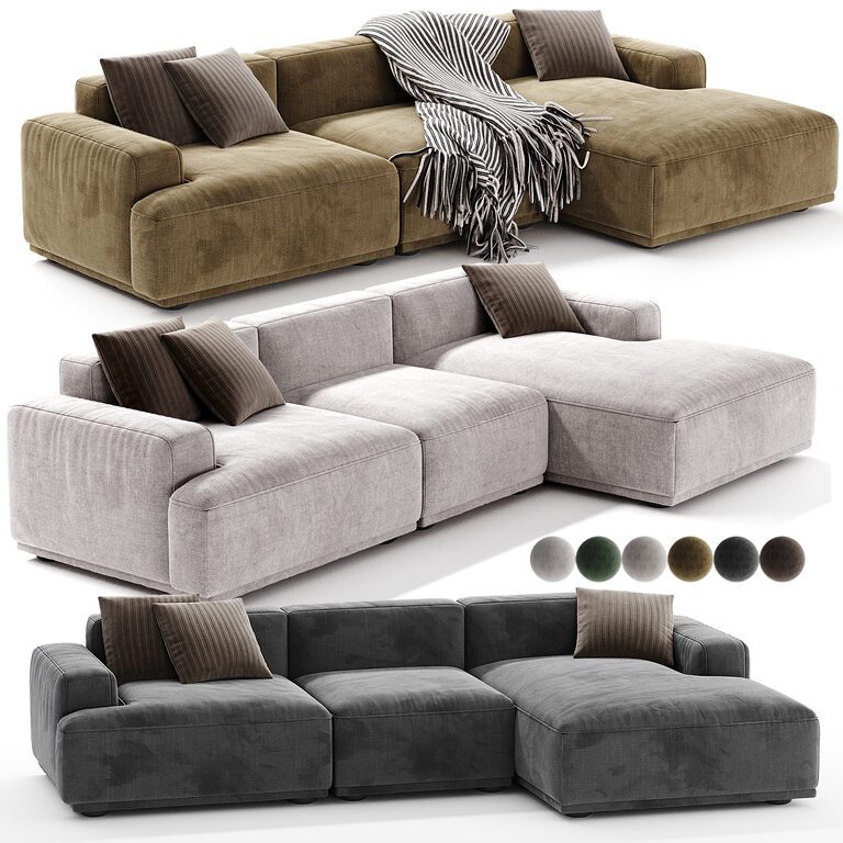 Muuto Connect Soft Modular Sofa 3 Seater (395127) 3D model - Download ...