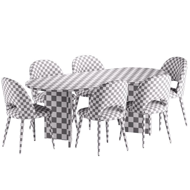 Rachel Dining Chair and Toni Dining Table (395245) 3D model - Download ...