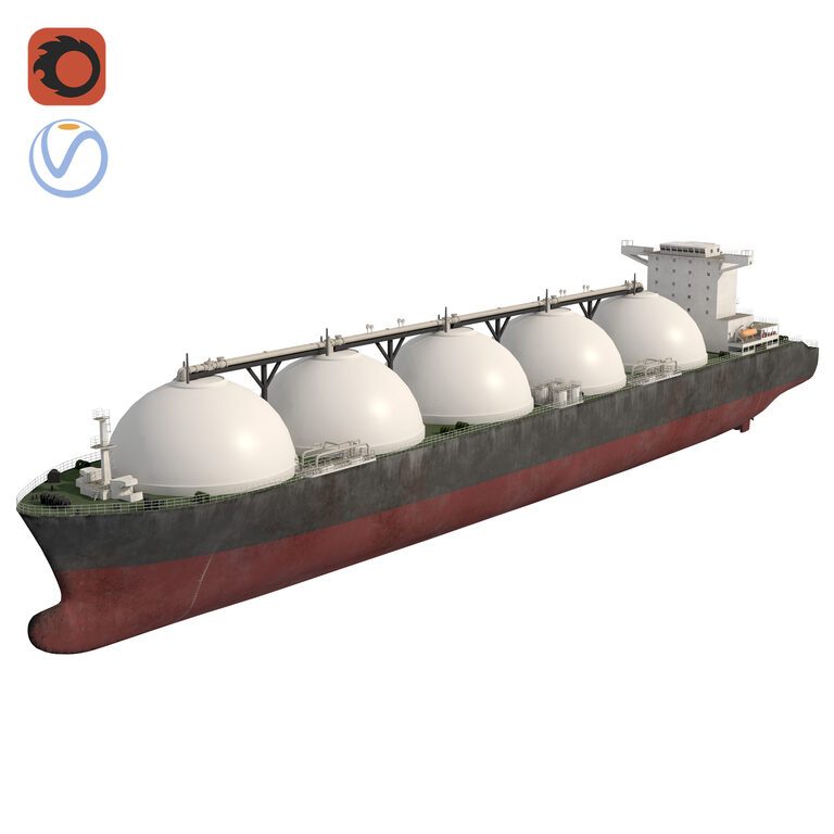 LNG Tanker Cargo Gas Carrier ship (395431) 3D model - Download 3D model ...