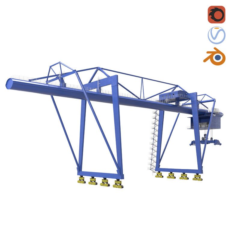 Container RTG Gantry Cargo Crane (395432) 3D model - Download 3D model ...