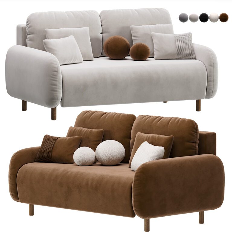 Sofa Straight Masse Velvet (395472) 3D model - Download 3D model Sofa ...