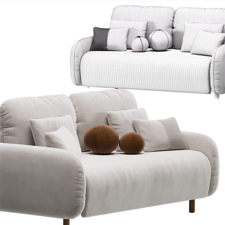 Sofa Straight Masse Velvet (395472) 3D model - Download 3D model Sofa ...