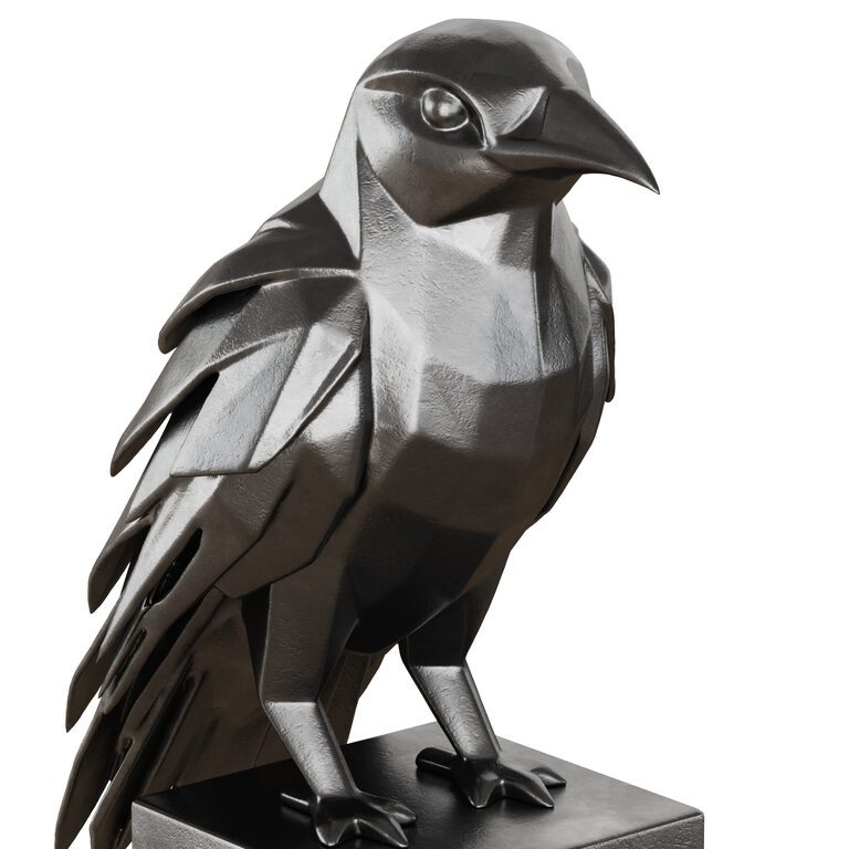 Metal sculpture of a crow (395593) 3D model - Download 3D model Metal ...