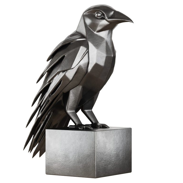 Metal sculpture of a crow (395593) 3D model - Download 3D model Metal ...