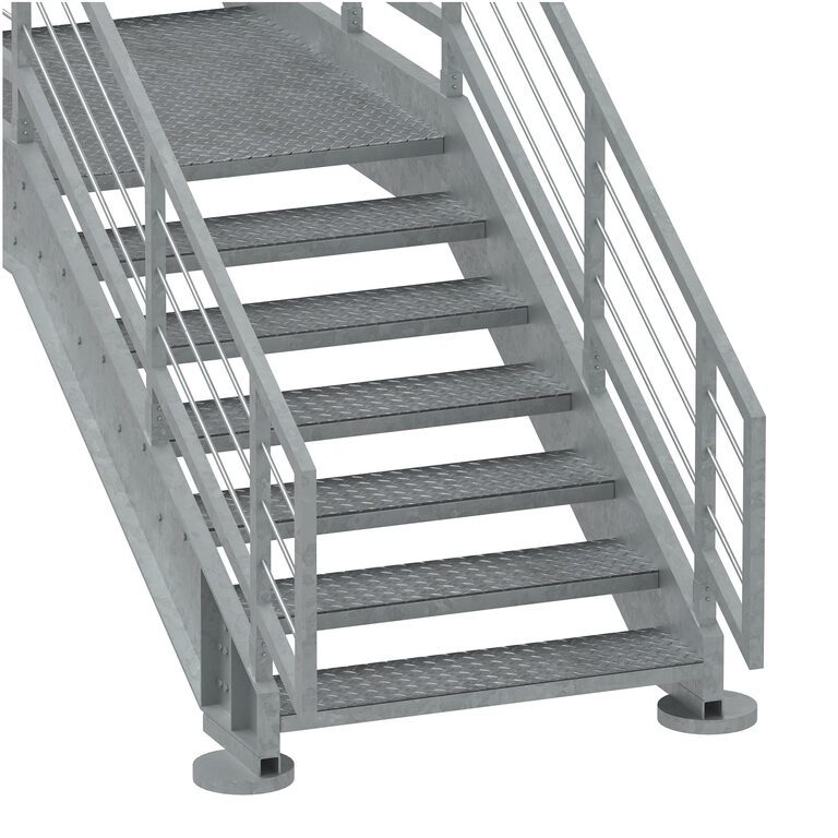 Download Exterior Stairs 3D Models - Straight, Spiral, Radius, Classic ...