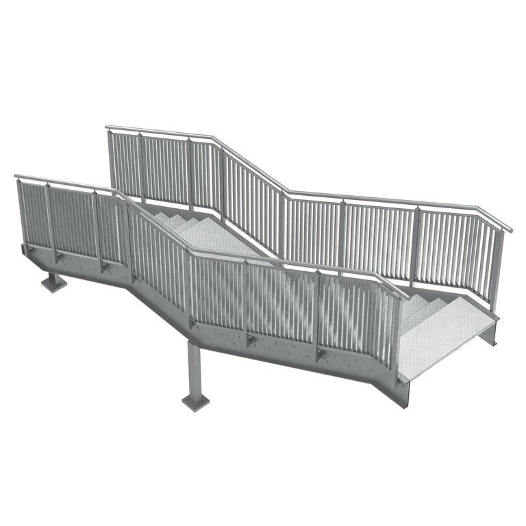Download Exterior Stairs 3D Models - Straight, Spiral, Radius, Classic ...