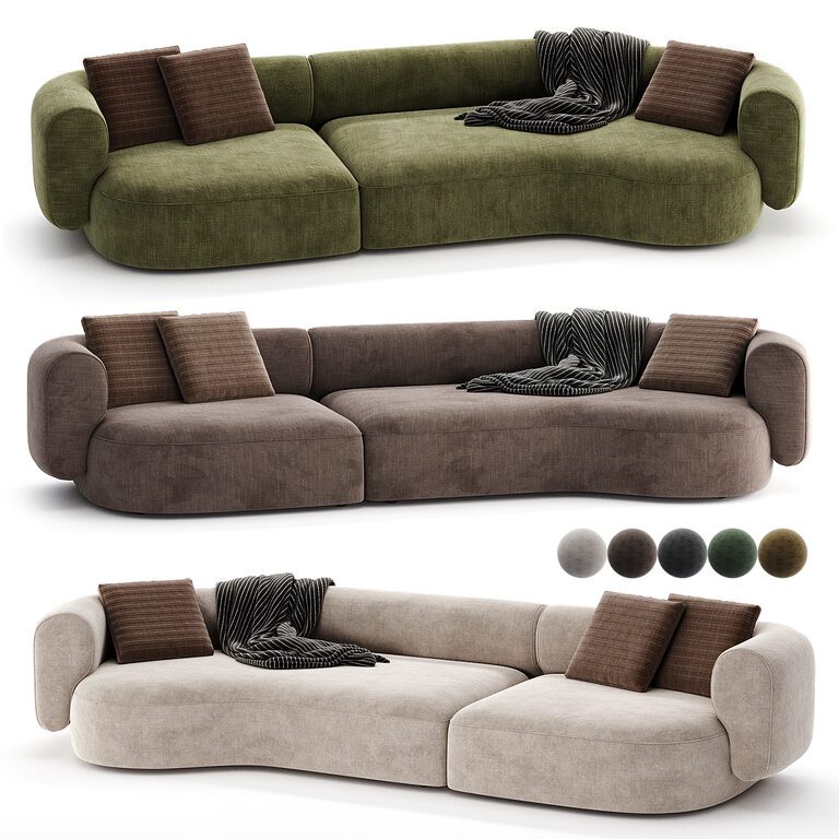 Contemporary Modern Hug Modular Sofa in Famiglia Fabric by Collector ...