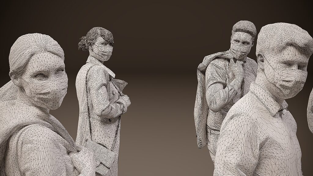 Collection of people in masks x 11 (396065) 3D model - Download 3D ...