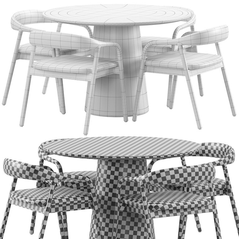 Kasl chair and Lori table (396132) 3D model - Download 3D model Kasl ...