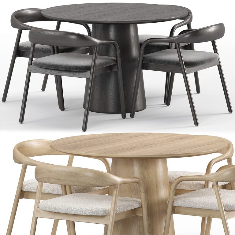 Kasl chair and Lori table (396132) 3D model - Download 3D model Kasl ...
