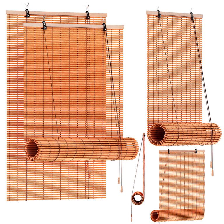 Bamboo curtains roller blinds (396567) 3D model - Download 3D model ...