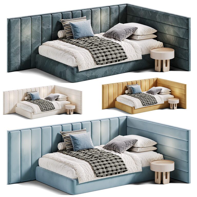 Corner bed Bonpari kids (397540) 3D model - Download 3D model Corner ...