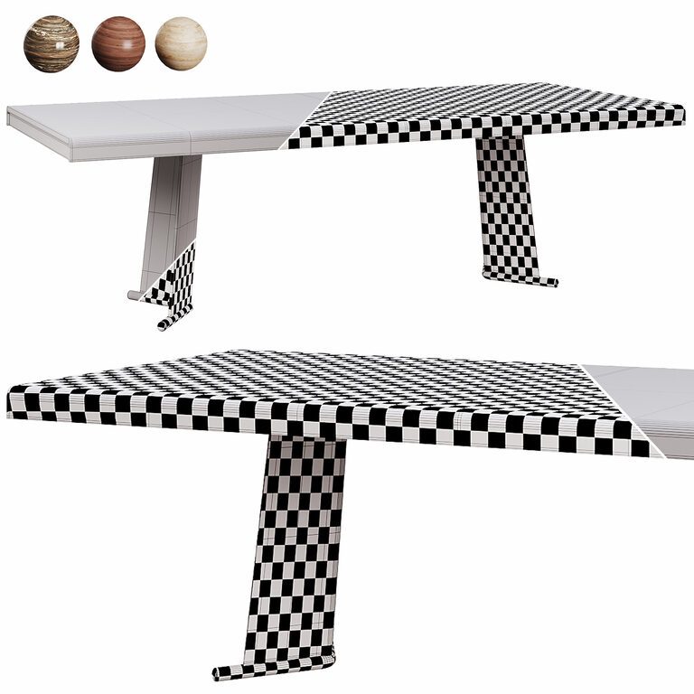 Libra Long dining table By Minotti (397591) 3D model - Download 3D ...