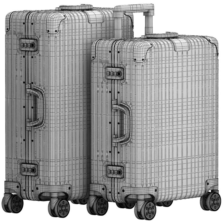 Aluminium rimowa suitcase collection (397966) 3D model - Download 3D ...