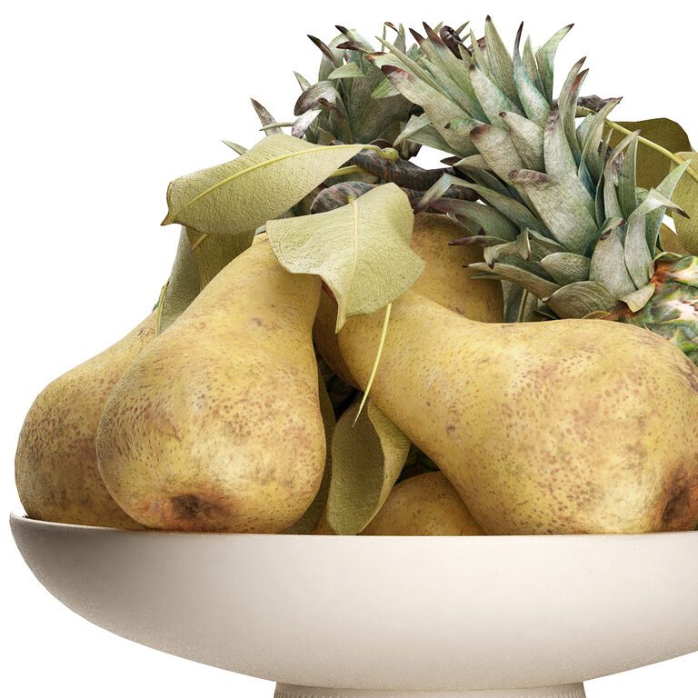 Bowl of pear and pineapple fruit (398435) 3D model - Download 3D model ...