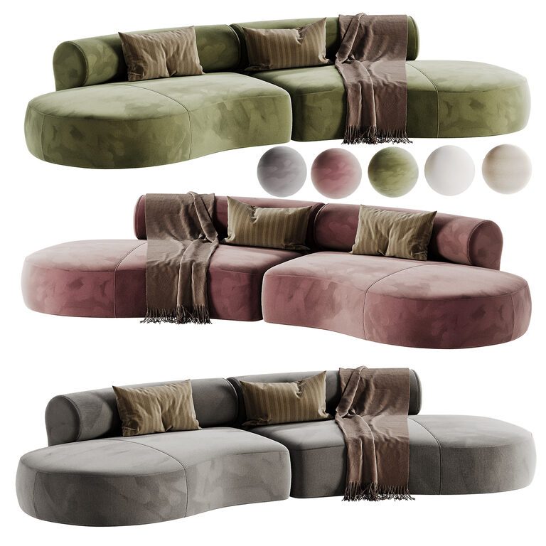 Melody Modular Sofa by Natuzzi 02 (398589) 3D model - Download 3D model ...