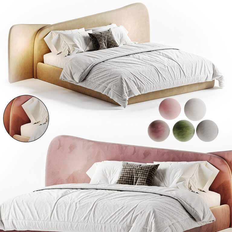 Gaspra Modern Bed (398600) 3D model - Download 3D model Gaspra Modern ...