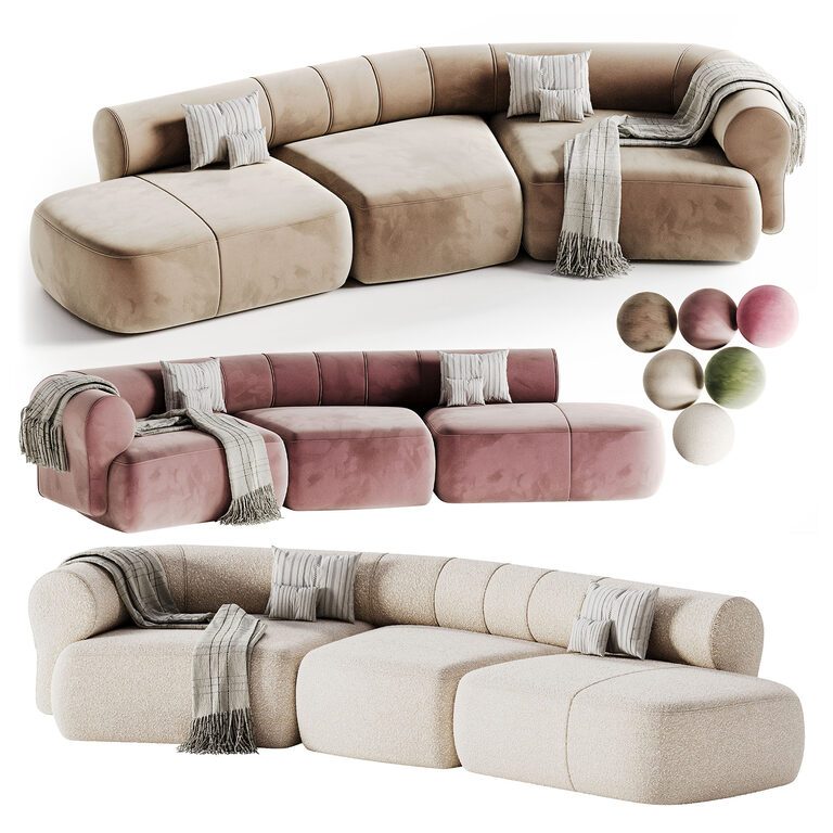 Natuzzi Italia Melody Modular Sofa (398602) 3D model - Download 3D ...
