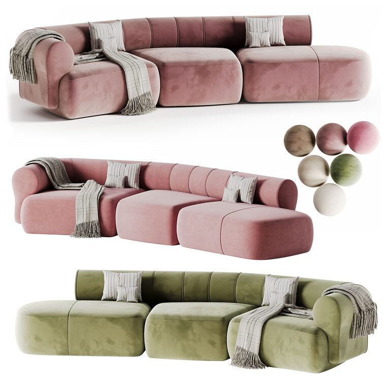 Natuzzi Italia Melody Modular Sofa (398602) 3D model - Download 3D ...