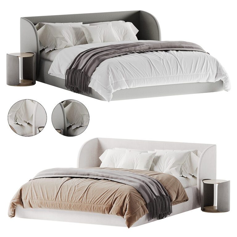 Yuna Boucle Bed by Divan (398630) 3D model - Download 3D model Yuna ...