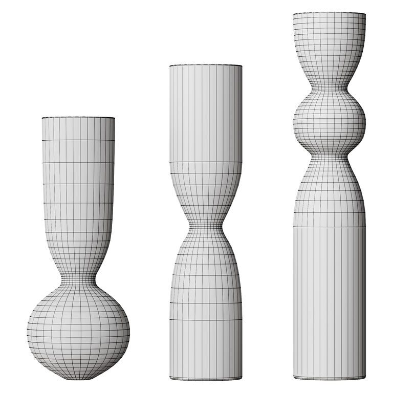 Canopy Trio Recycled Glass Vases Set by West Elm (402534) 3D model ...