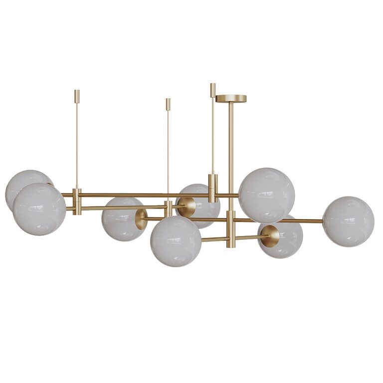 Chandelier with glass shades on rods (402618) 3D model - Download 3D ...