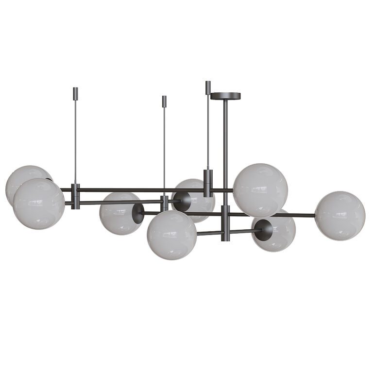 Chandelier with glass shades on rods (402618) 3D model - Download 3D ...