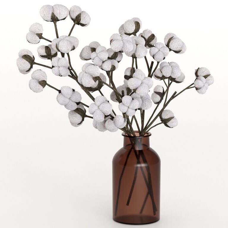 Dried cotton (44667) 3D model - Download 3D model Dried cotton (44667 ...