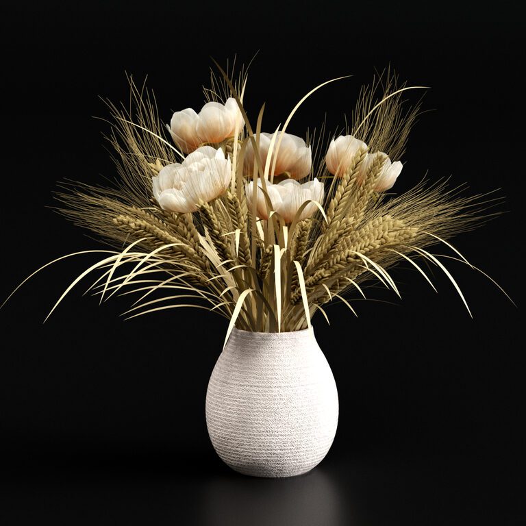 Bouquet of dried flowers (44670) 3D model - Download 3D model Bouquet ...