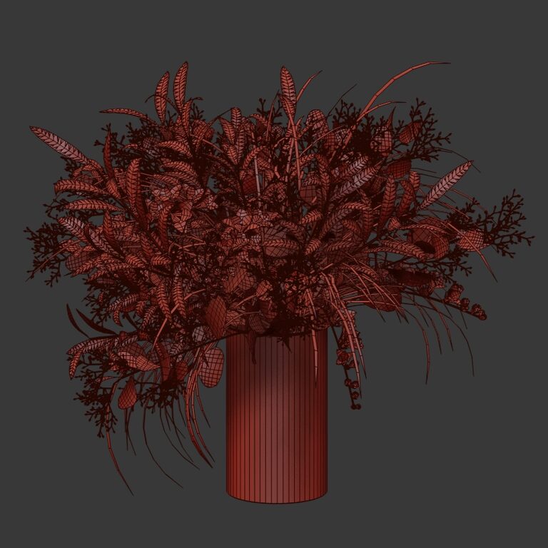 Bouquet of dried flowers (44807) 3D model - Download 3D model Bouquet ...