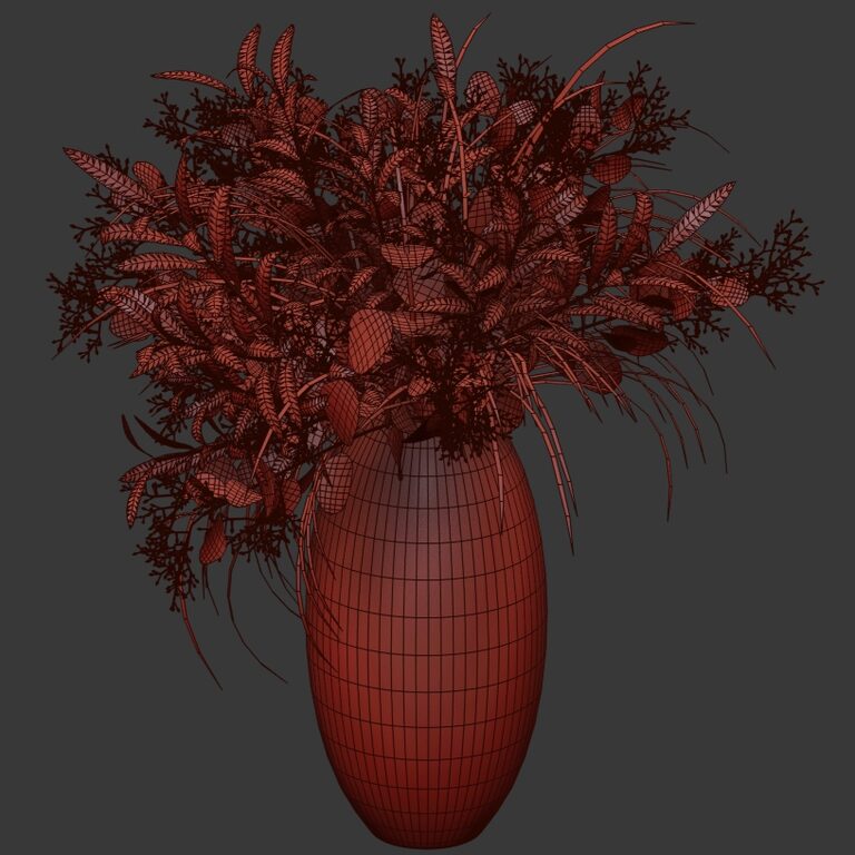 Bouquet of dried flowers (44812) 3D model - Download 3D model Bouquet ...