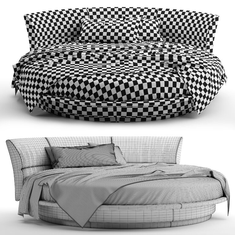 Bed round (44926) 3D model - Download 3D model Bed round (44926 ...