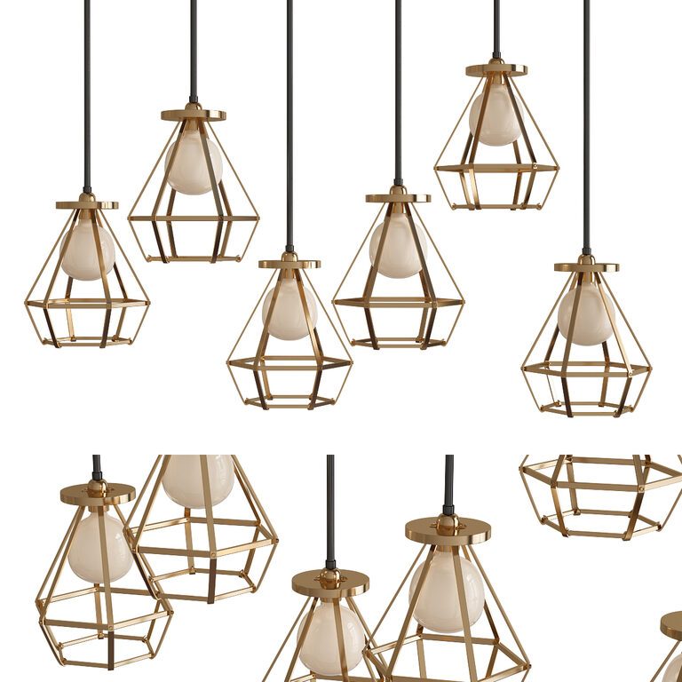 Diamond Gold Geometry Hanging Pendant Light (47179) 3D model - Download ...