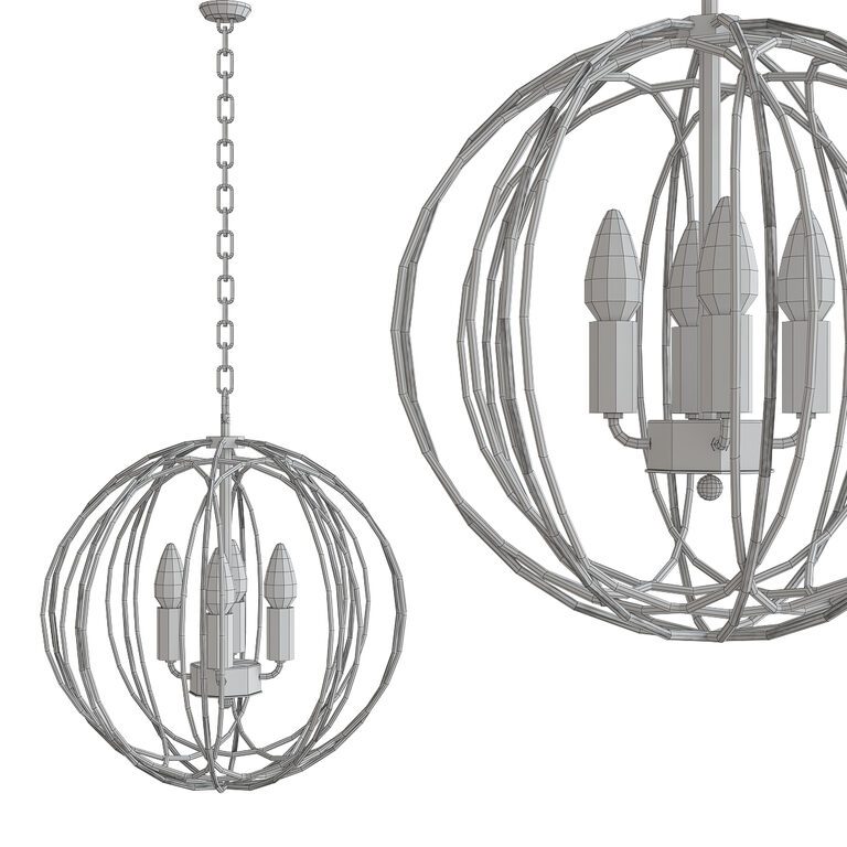 Lovedima Modern Chic Gold Sphere 3 chandelier (47219) 3D model ...